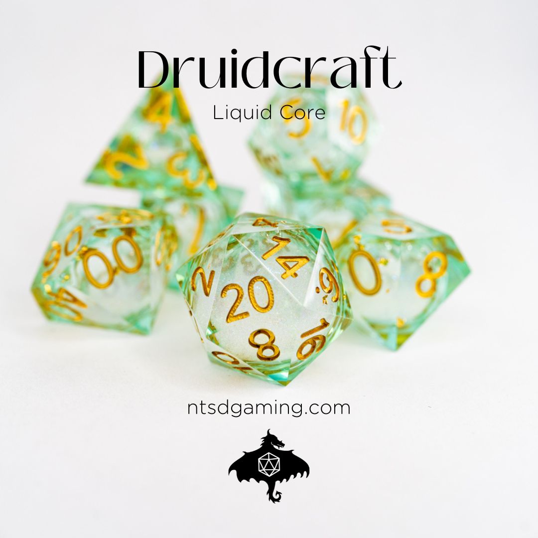 Druidcraft | 7 Piece Liquid Core Dice Set | Emberglow Gaming
