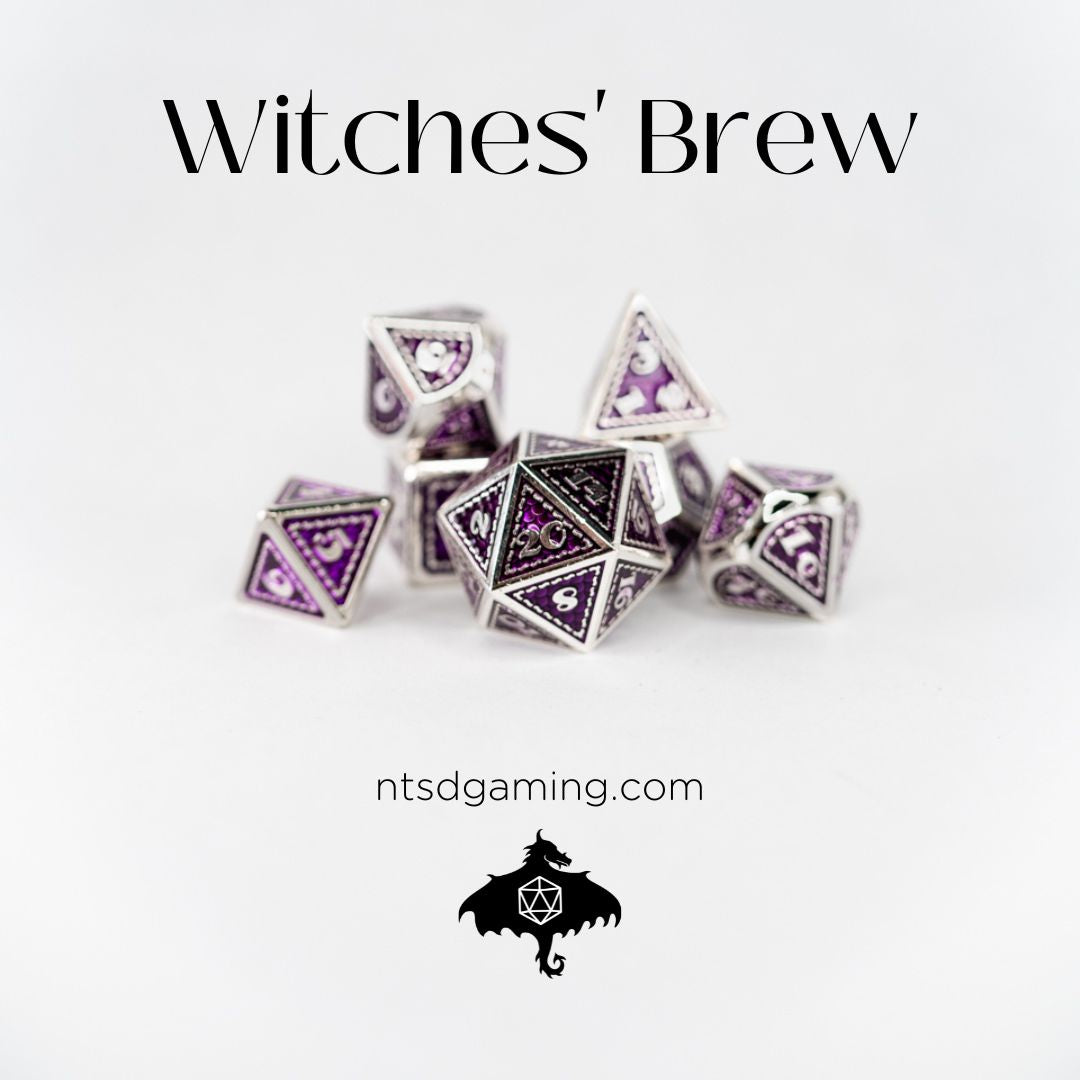 Witches Brew | 7 Piece Metal Dice Set | Emberglow Gaming