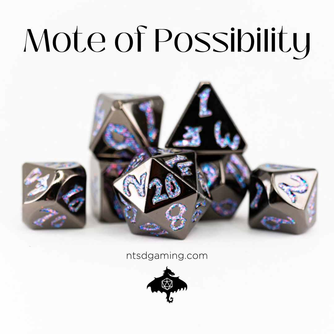 Mote of Possibility | Large Font | 7 Piece Metal Dice Set | Emberglow ...