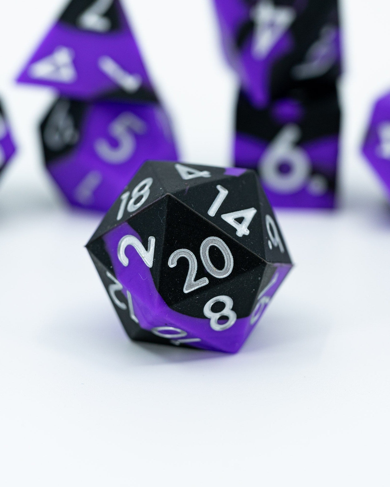 Moonlit Mischief | 7 Piece Soft Silicone Dice Set – Emberglow Gaming