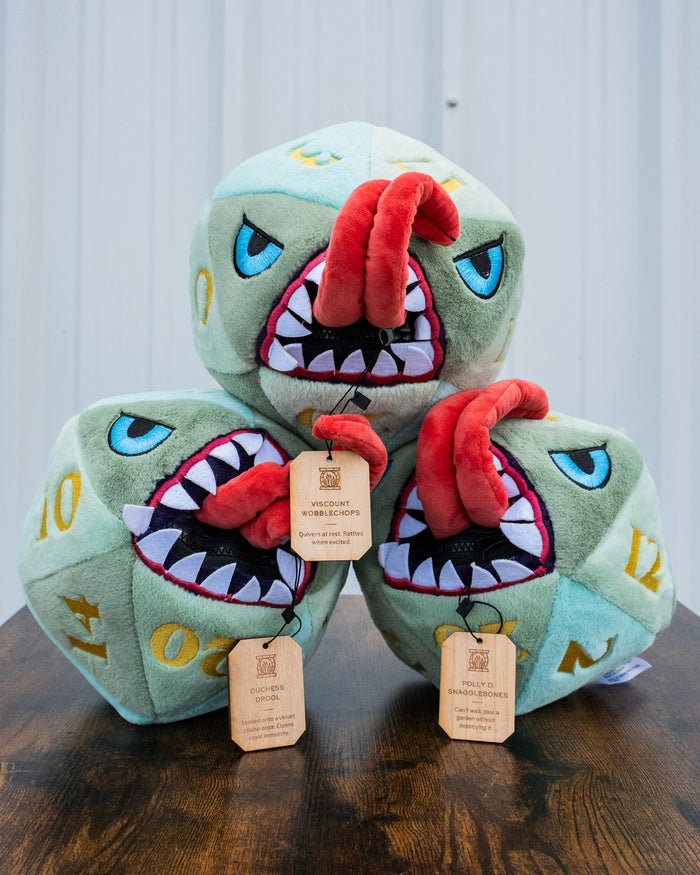 8" Misfit Mimic - Stuffed D20 Mimic Plushie – Emberglow Gaming